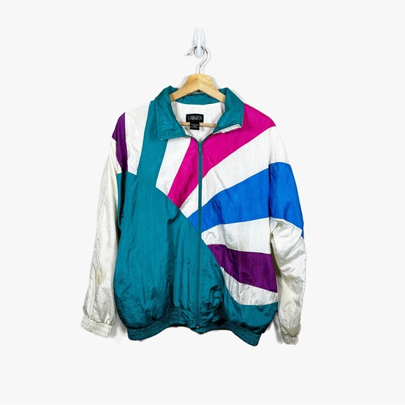 Vintage | Jackets & Coats | Cabazon Vintage 8s 90s Track Colorblock ...